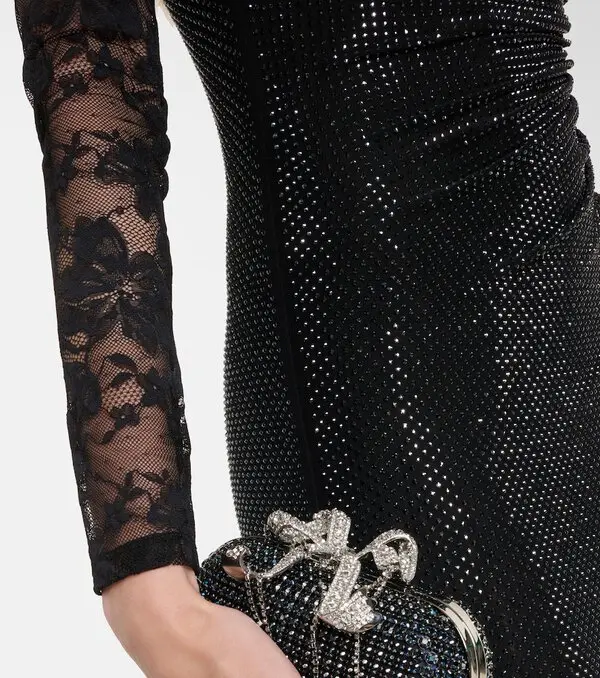 SELF-PORTRAIT Rhinestone Lace-trimmed Gown