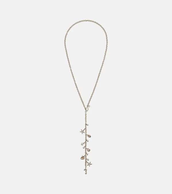 SYDNEY EVAN 14kt Yellow Diamond And Pearl Charm Necklace - Gold