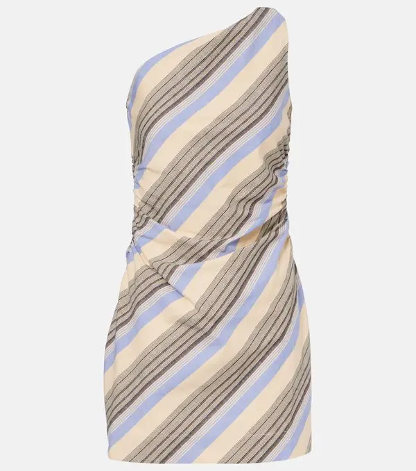 Faithfull The Brand Marga Cotton And Linen Minidress - Multicoloured