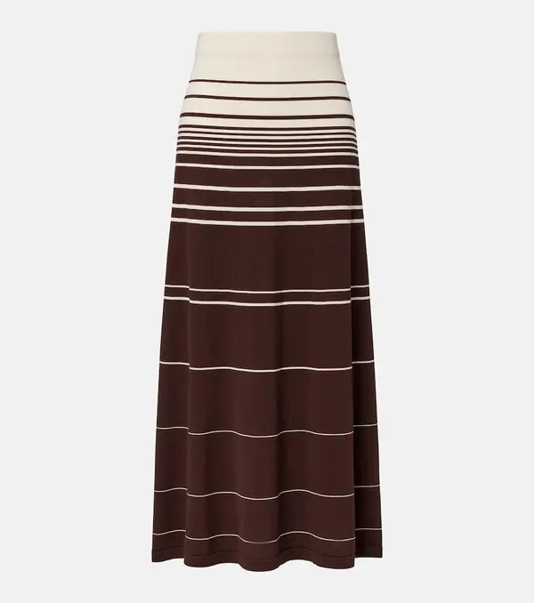 Faithfull The Brand Accordion Striped Cotton-blend Maxi Skirt