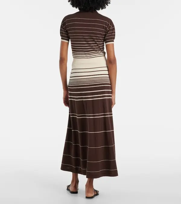 Faithfull The Brand Accordion Striped Cotton-blend Maxi Skirt
