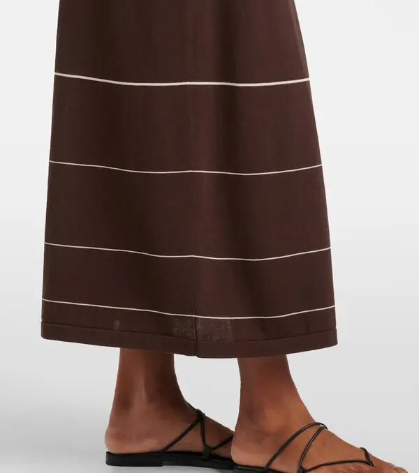 Faithfull The Brand Accordion Striped Cotton-blend Maxi Skirt