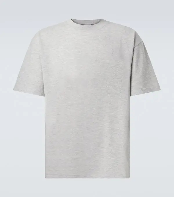 Saint Laurent Cassandre Cotton-blend T-shirt - Grey