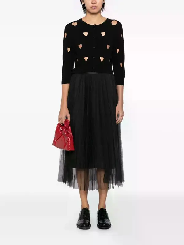 JNBY Pleated A-line Midi Skirt - Black