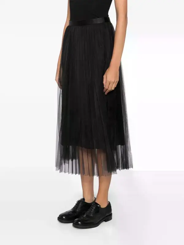 JNBY Pleated A-line Midi Skirt - Black