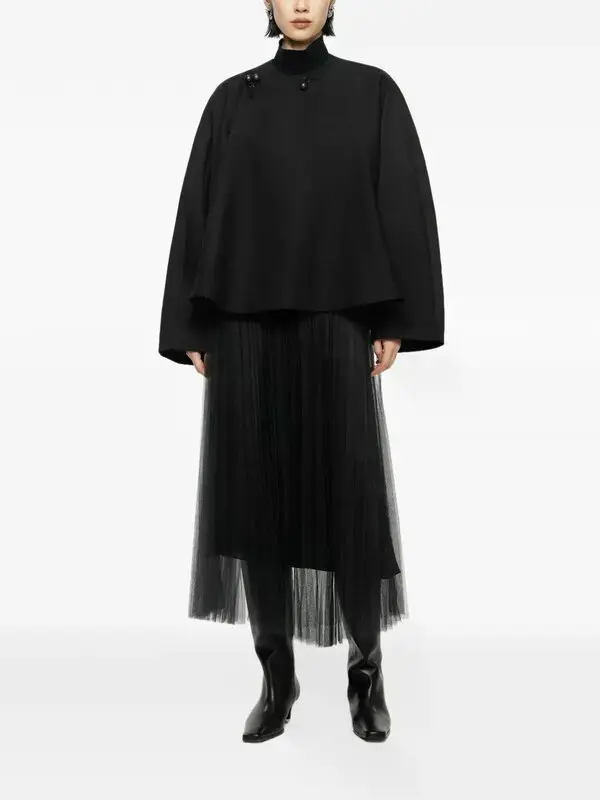 JNBY Pleated A-line Midi Skirt - Black