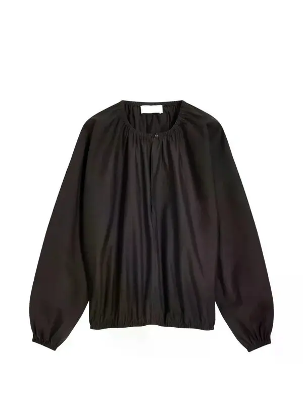 Proenza Schouler White Label Gathered Neck Balloon Sleeve Top - Black