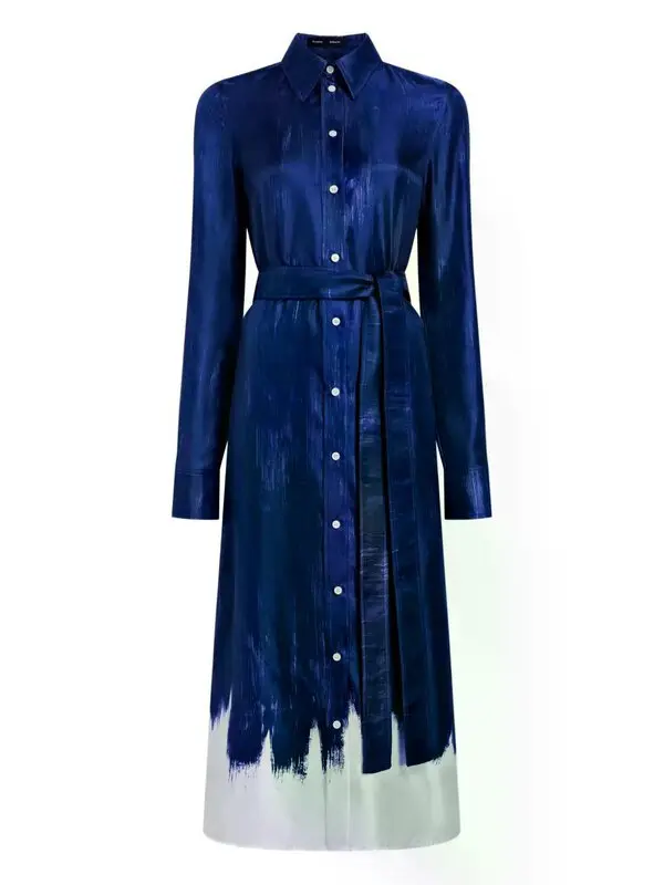 Proenza Schouler Amaya Silk Shirt Dress - Blue