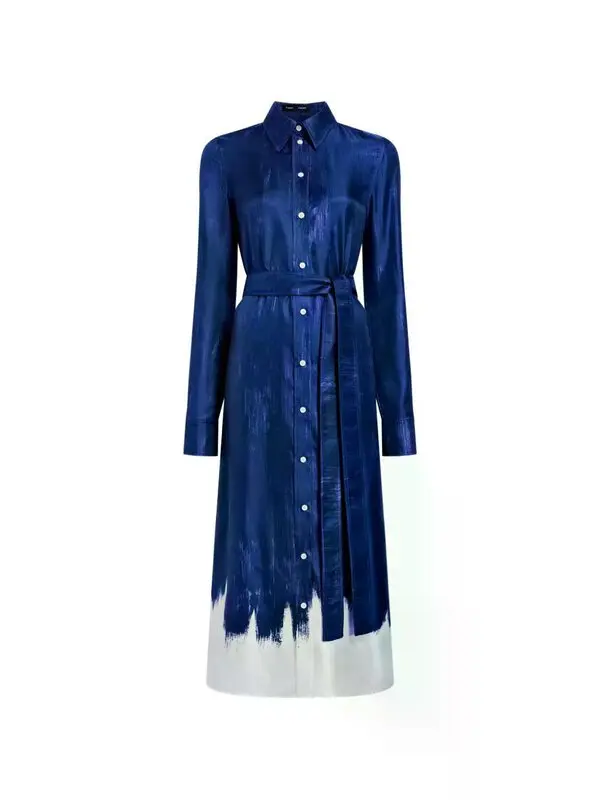 Proenza Schouler Amaya Silk Shirt Dress - Blue