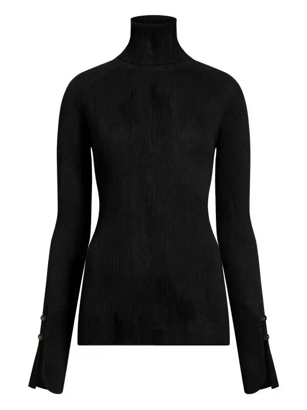 Proenza Schouler High Neck Long Sleeve Top - Black