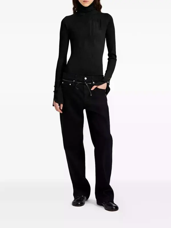 Proenza Schouler High Neck Long Sleeve Top - Black