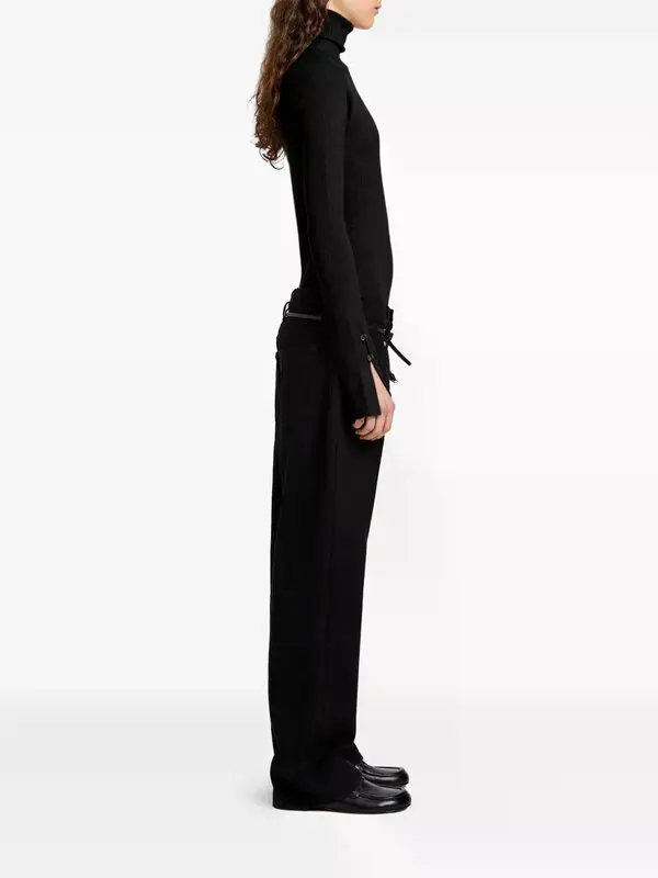 Proenza Schouler High Neck Long Sleeve Top - Black