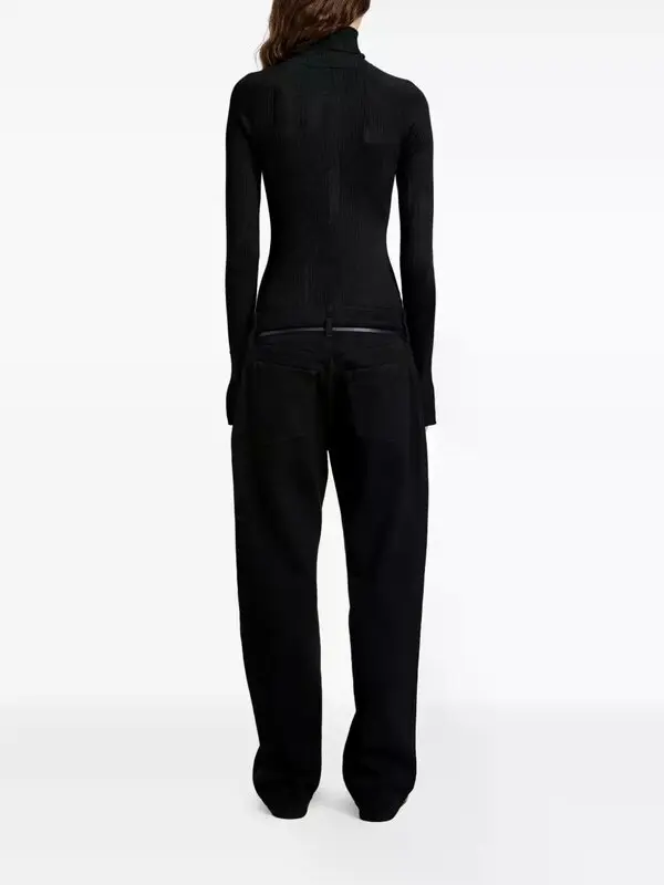 Proenza Schouler High Neck Long Sleeve Top - Black