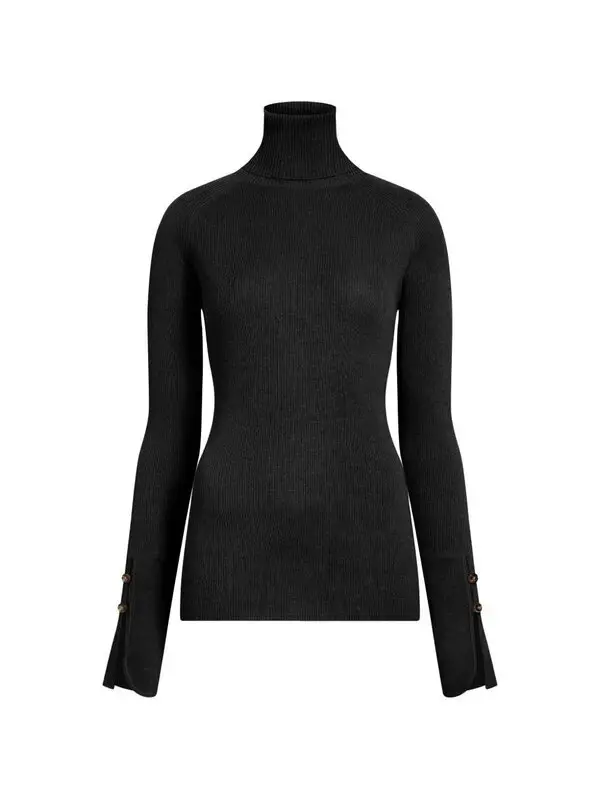 Proenza Schouler High Neck Long Sleeve Top - Black