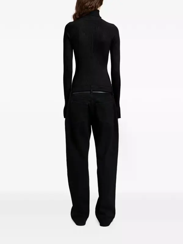 Proenza Schouler High Neck Long Sleeve Top - Black