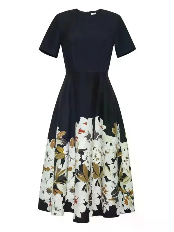 Adam Lippes Evangeline Floral Print Dress - Black