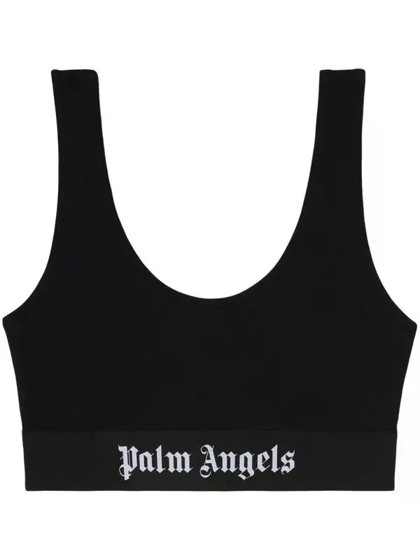 Palm Angels Logo-underband Scoop-neck Bra