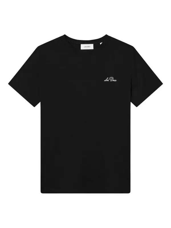 LES DEUX Logo-embroidered T-shirt - Black