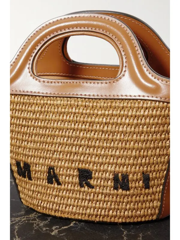 Marni Tropicalia Micro Raffia Tote - Brown