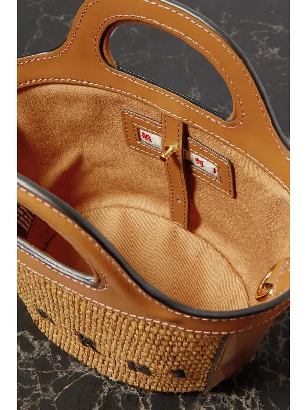 Marni Tropicalia Micro Raffia Tote - Brown