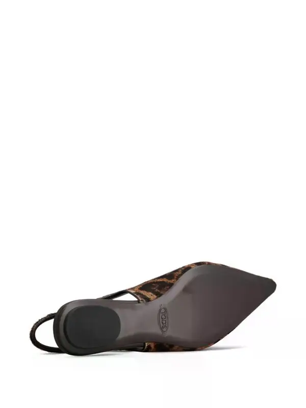 TOD'S Pointed Toe Slingback Pumps - Brown