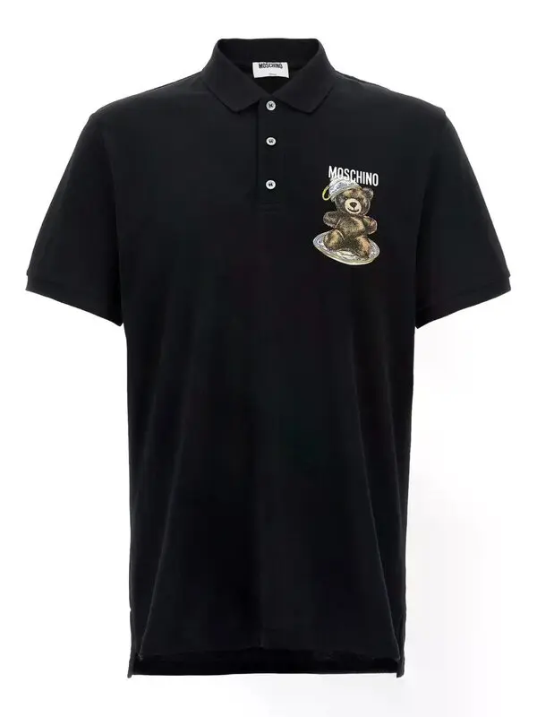 Moschino Teddy-print Piqué Polo Shirt