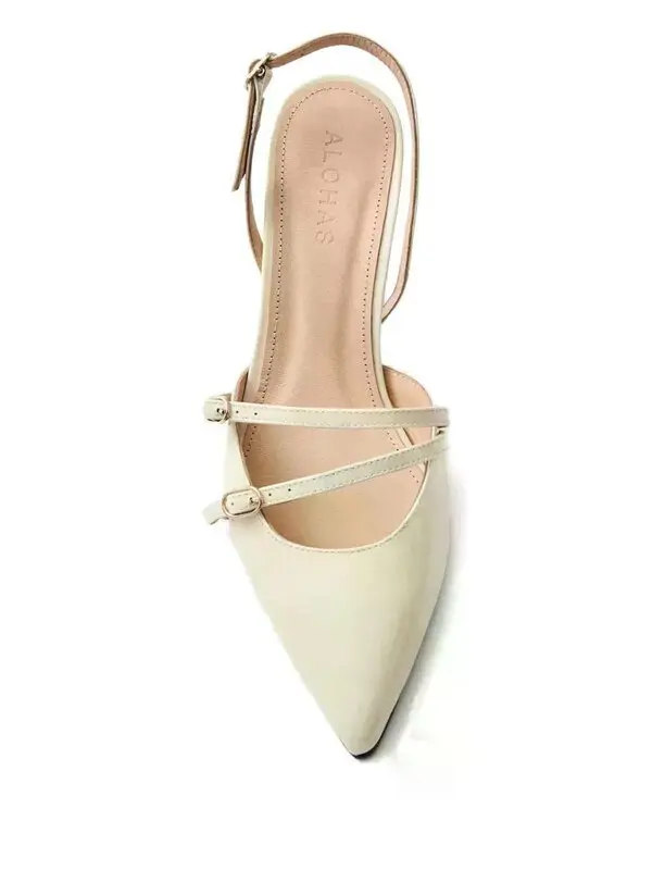 ALOHAS Joelle Buckle-detail Pointed-toe Pumps - Neutrals