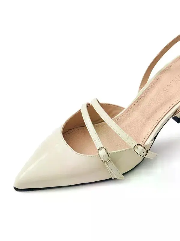 ALOHAS Joelle Buckle-detail Pointed-toe Pumps - Neutrals