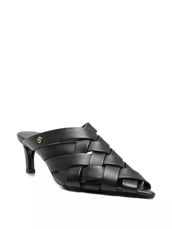 ANINE BING 55mm Eve Woven Leather Mules