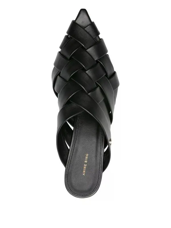 ANINE BING 55mm Eve Woven Leather Mules
