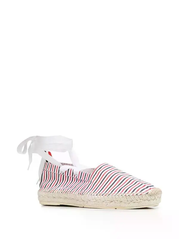 Thom Browne Striped Espadrilles With Removable Ankle Ties