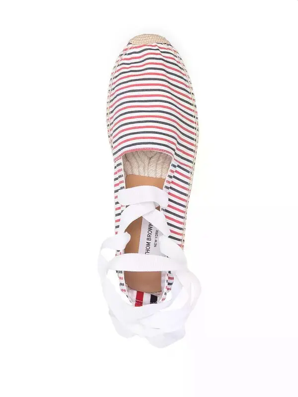 Thom Browne Striped Espadrilles With Removable Ankle Ties