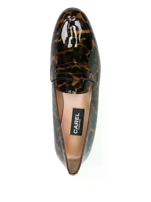 CAREL 2100 Leopard-print Patent Leather Penny Loafers