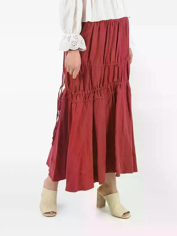 Brock Collection Drawstrings Maxi Skirt - Red