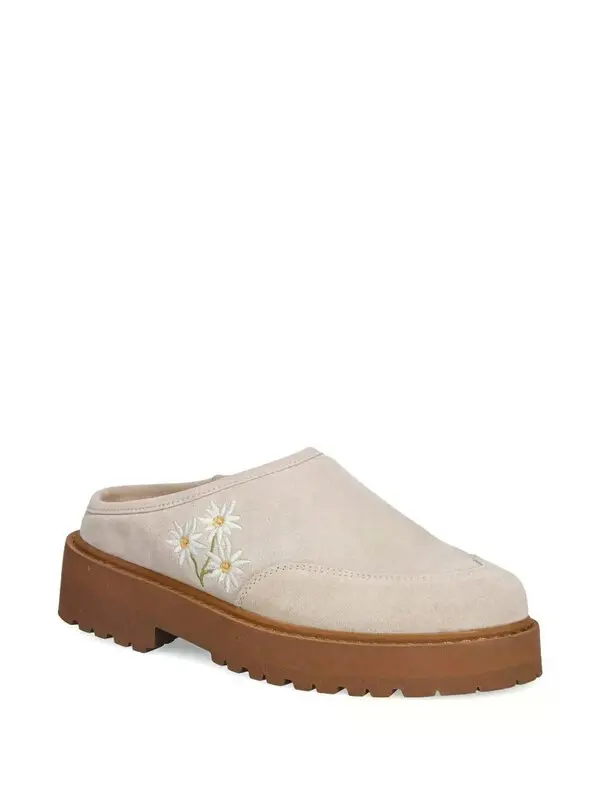 Diemme Maggiore Embroidered Mules - Neutrals