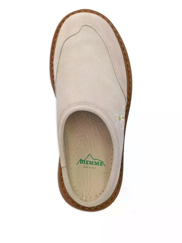 Diemme Maggiore Embroidered Mules - Neutrals