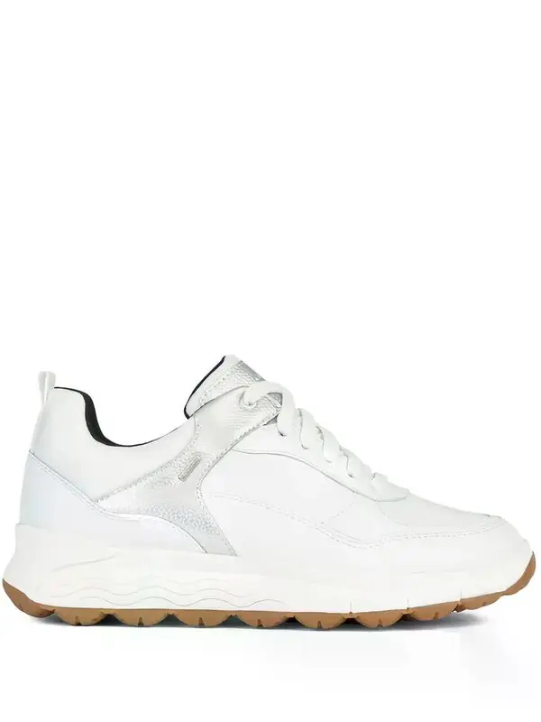 Geox Spherica 4x4 Leather Sneakers With Metallic Panelling