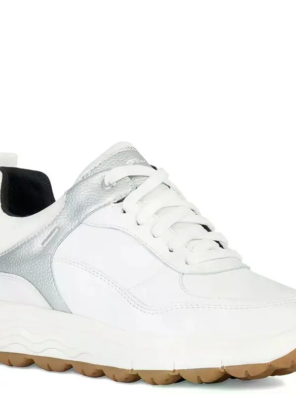 Geox Spherica 4x4 Leather Sneakers With Metallic Panelling