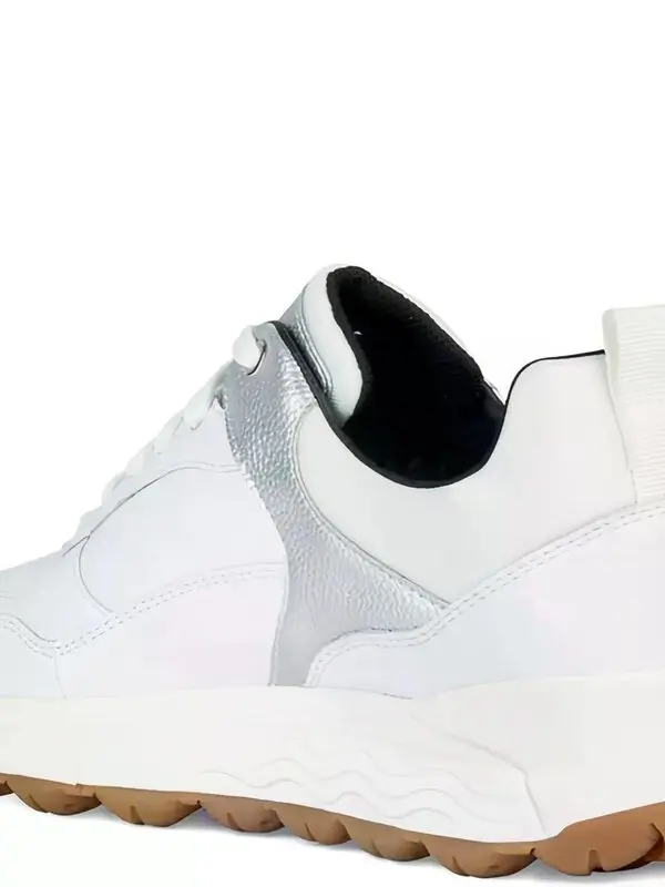 Geox Spherica 4x4 Leather Sneakers With Metallic Panelling
