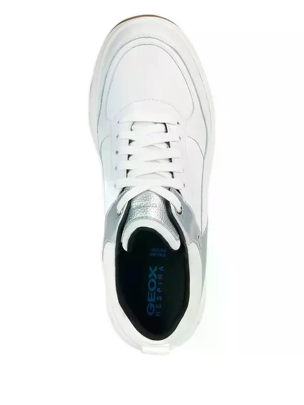 Geox Spherica 4x4 Leather Sneakers With Metallic Panelling