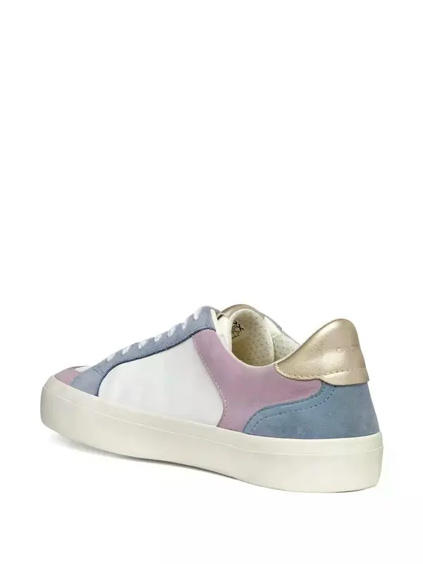 Geox Emmeleny Leather Panelled Sneakers - White