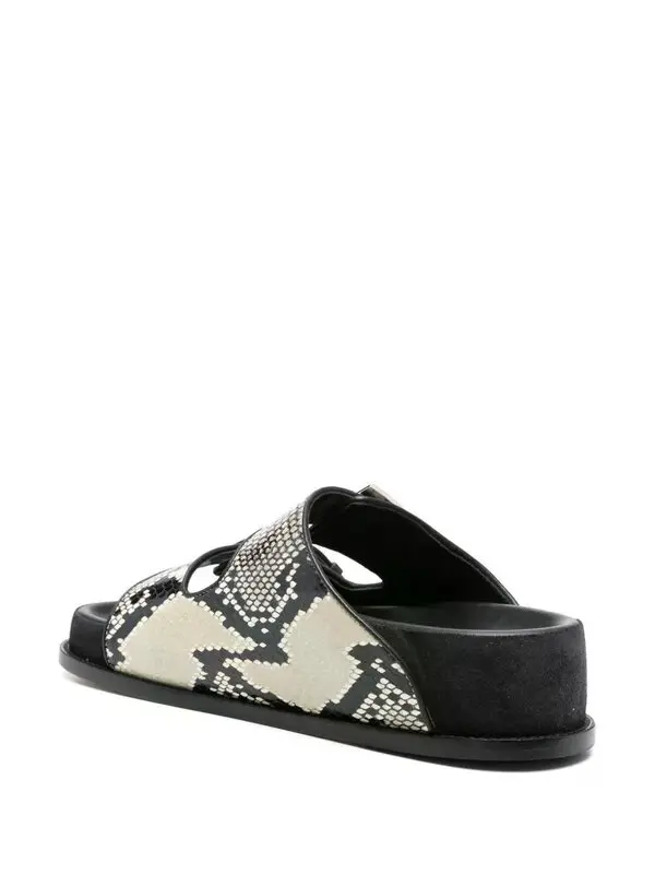 Paris Texas Snakeskin Buckled Sandals