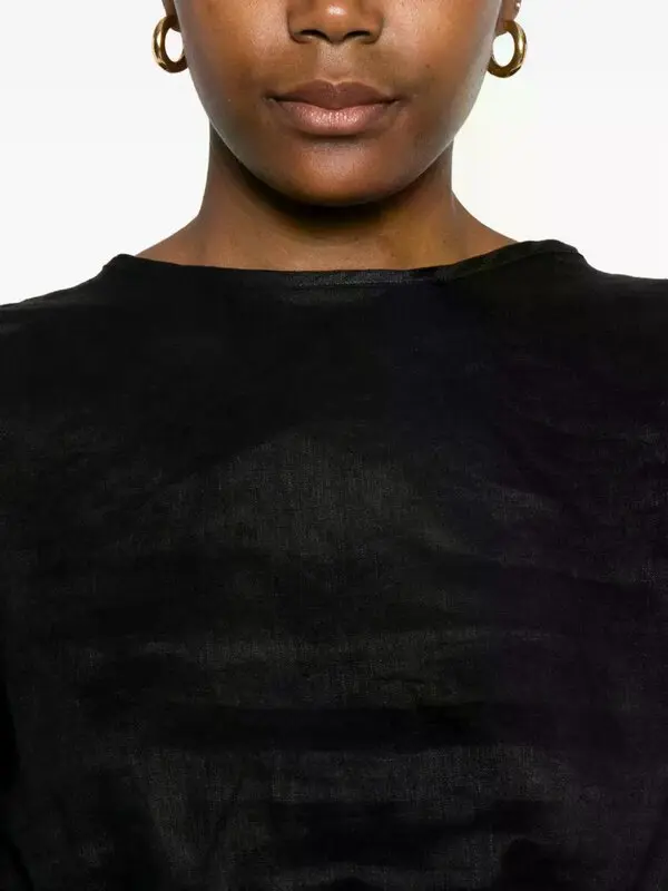 CALA DE LA CRUZ Rear Tie Fastening Long Wide Sleeve Crop Top