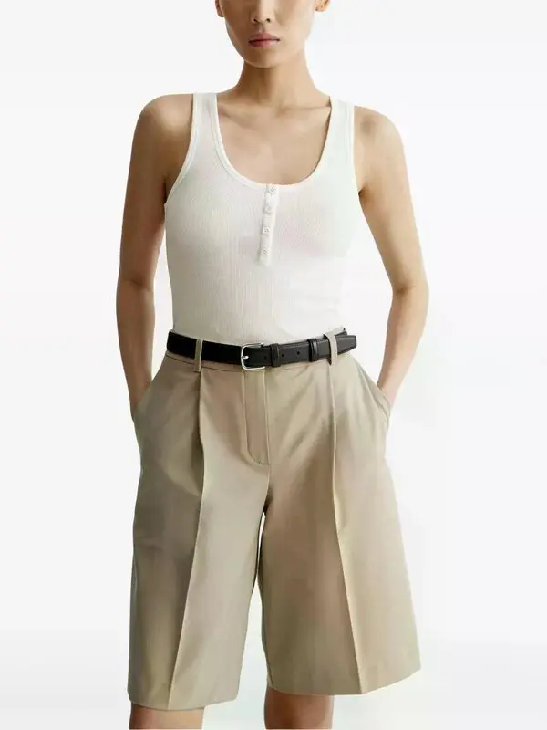 12 STOREEZ Ribbed Cotton Henley Top