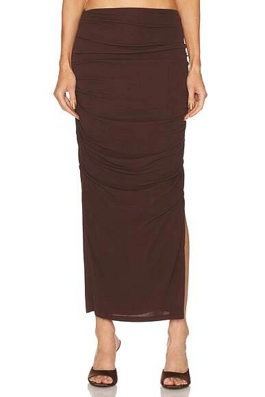 Cult Gaia Dany Ruched Maxi Skirt - Java
