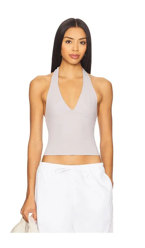Free People X Intimately Fp Still Here Halter Top - Grey