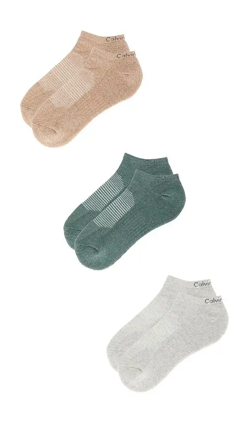 Calvin Klein 3 Pack Cushion Recycled No Show Socks
