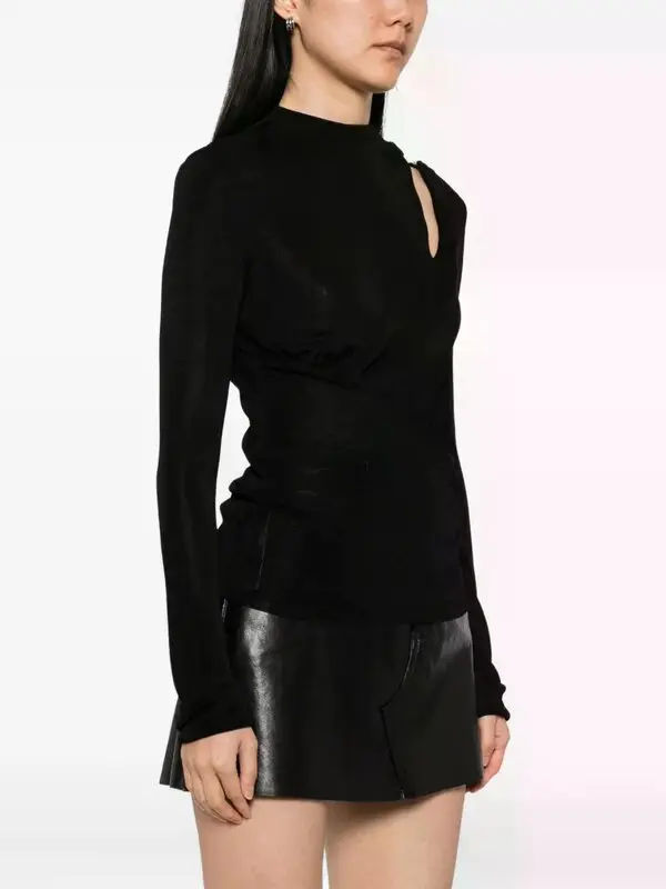 SELF-PORTRAIT Cut-out Long Sleeve Blouse