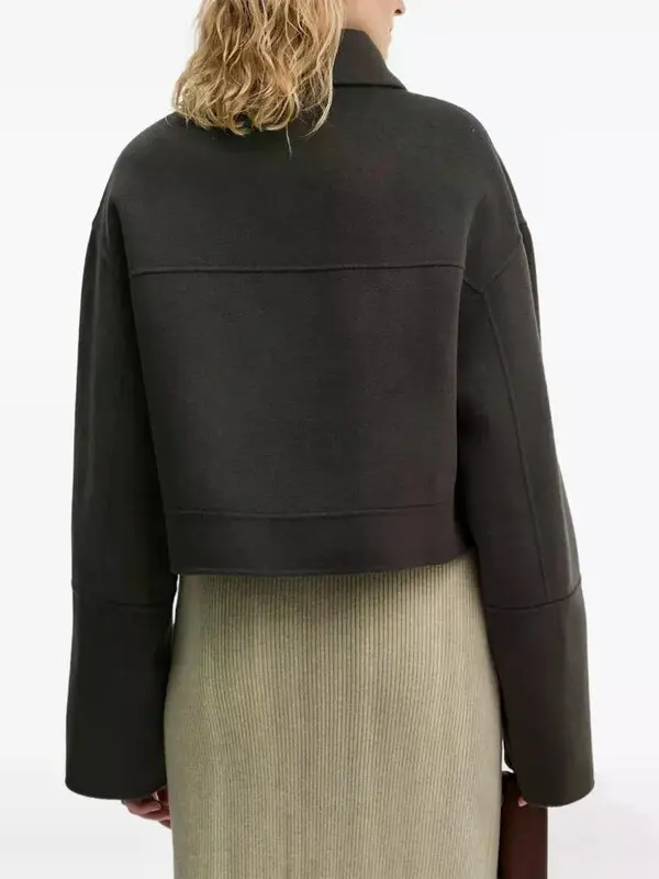 Nanushka Cropped Buttoned Flap Pocket Jacket