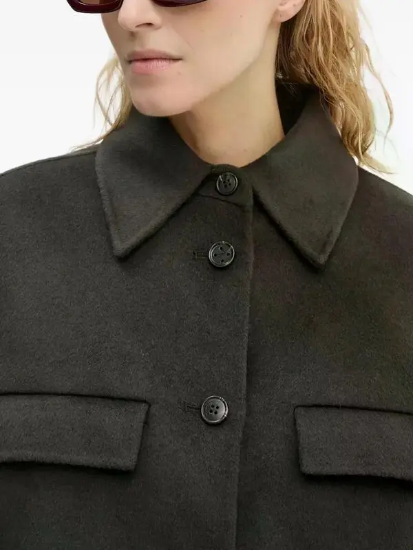Nanushka Cropped Buttoned Flap Pocket Jacket